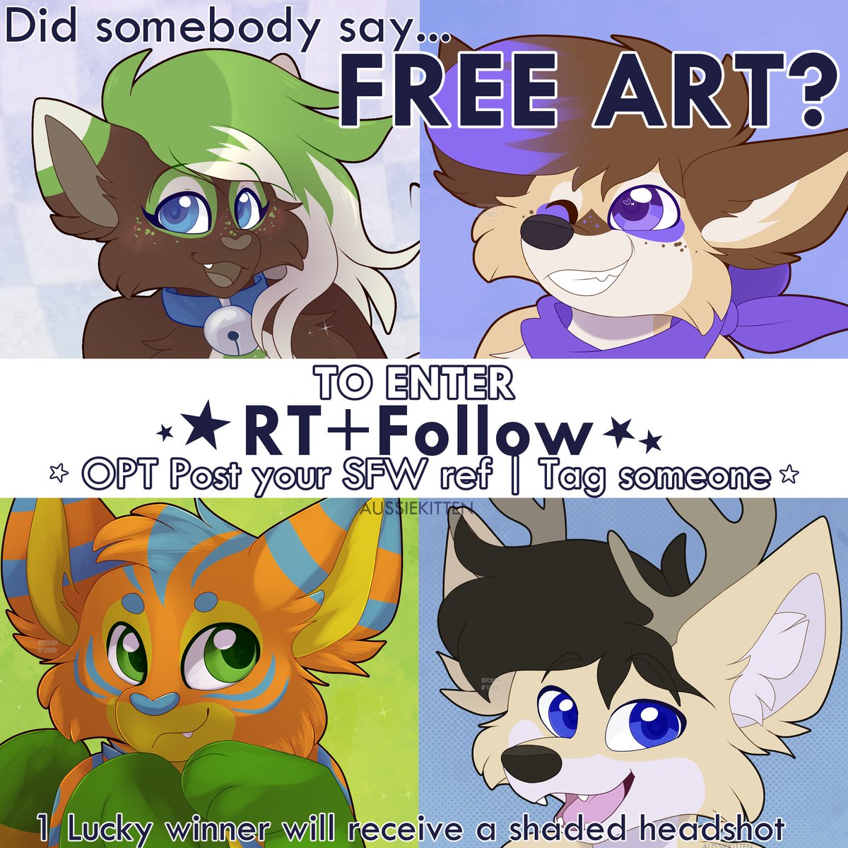 Studio on Twitter: "RT @aussie_kitten: 💚⁉️FR33 ART TIME⁉️💜 ⛓️R/T + F0llow to join! ⛓️ [OPT Post ...