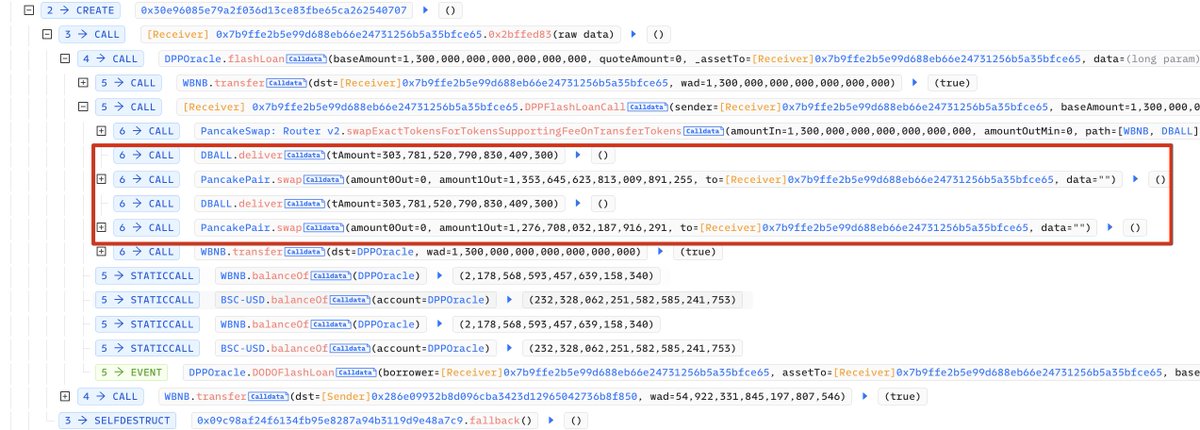 BlockSec on Twitter: "Deflation token problem in BSC AGAIN!!! https://phalcon.blocksec.com/tx ...