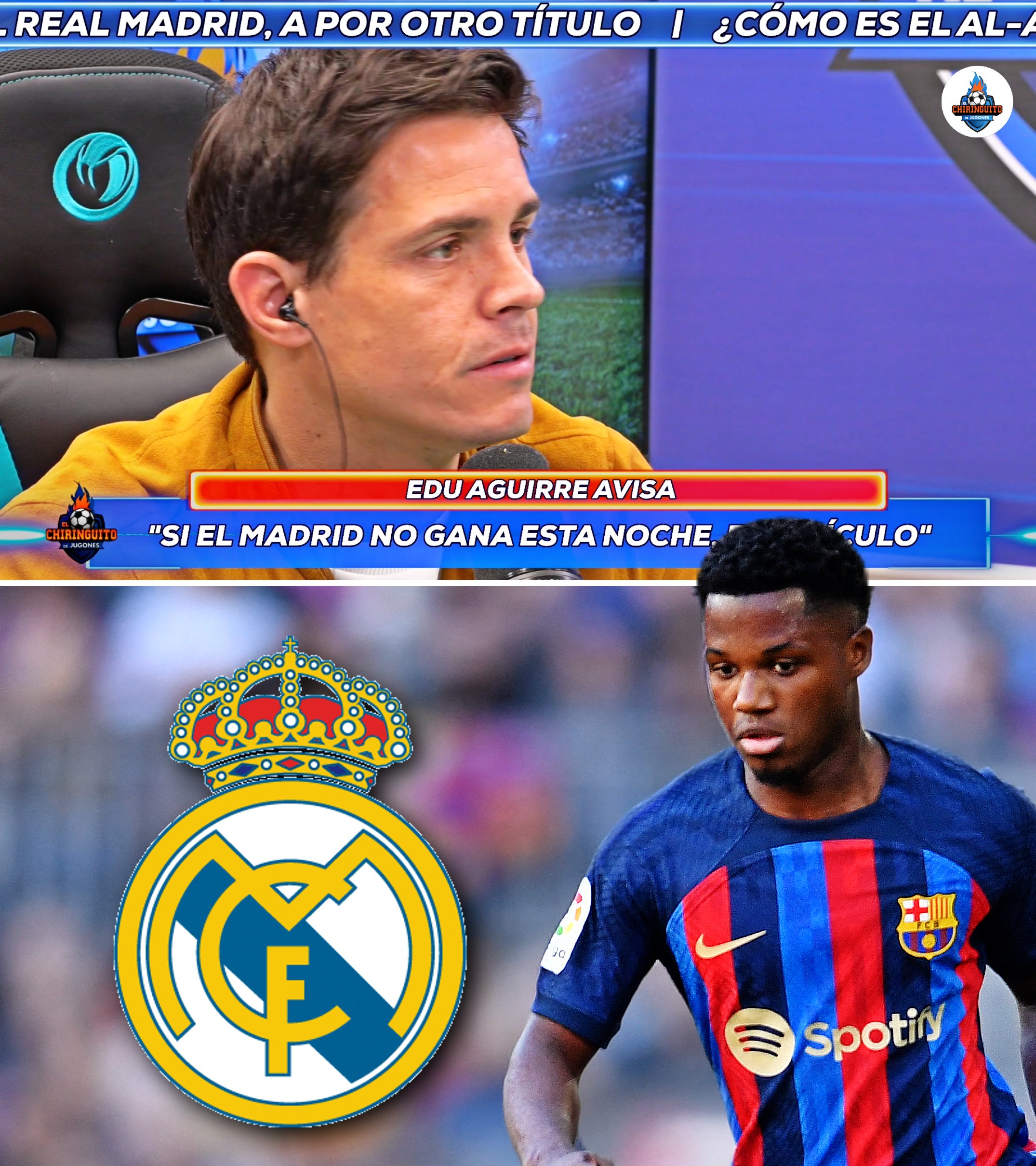 El Chiringuito TV on Twitter: "💣 @EduAguirre7 suelta el 𝐛𝐨𝐦𝐛𝐚𝐳𝐨 en #Sportplus: "Si soy el Real ...