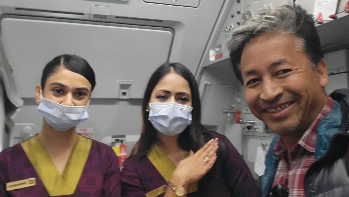 Sonam Wangchuk on Twitter: "ALWAYS A PLEASURE TO FLY @airvistara Such caring people on ground ...