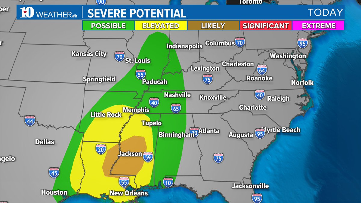 Wbir Weather On Twitter Spc Has Just Upgraded Parts Of Mississippi