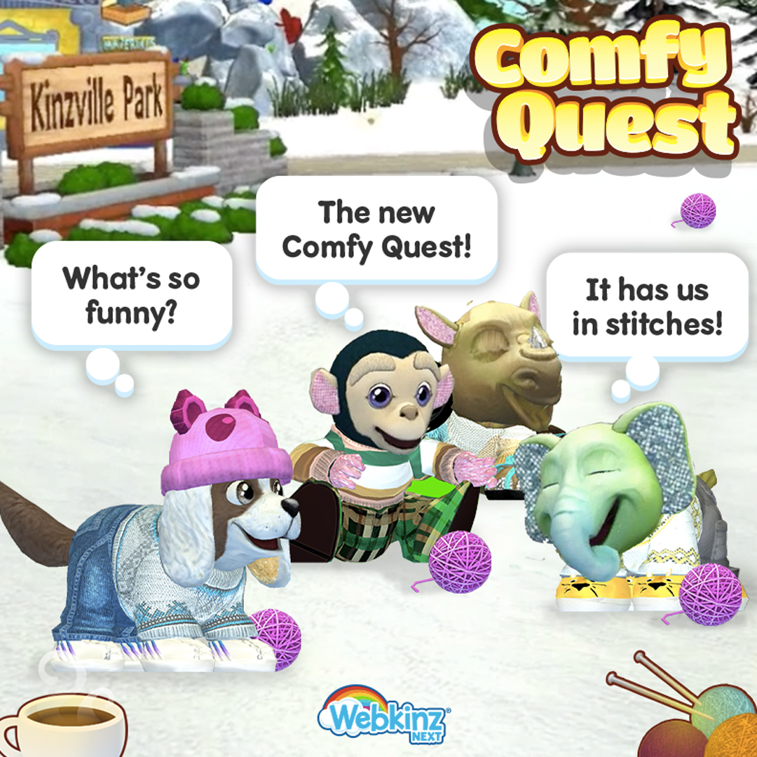 Ganz eStore on Twitter: "RT @webkinz: Sneak Peek: Comfy Quest is returning to Webkinz Next! 🧶🧶 😍 ...
