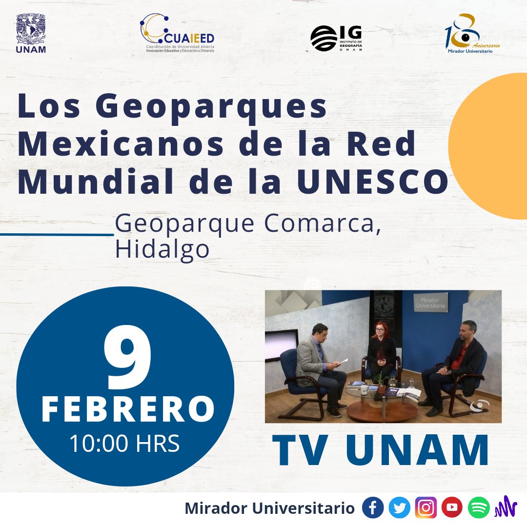 UNESCO México on Twitter: "RT @MiradorCUAIEED: 👉 9 Febrero| 10 hrs| @tvunam Te invitamos a ver ...