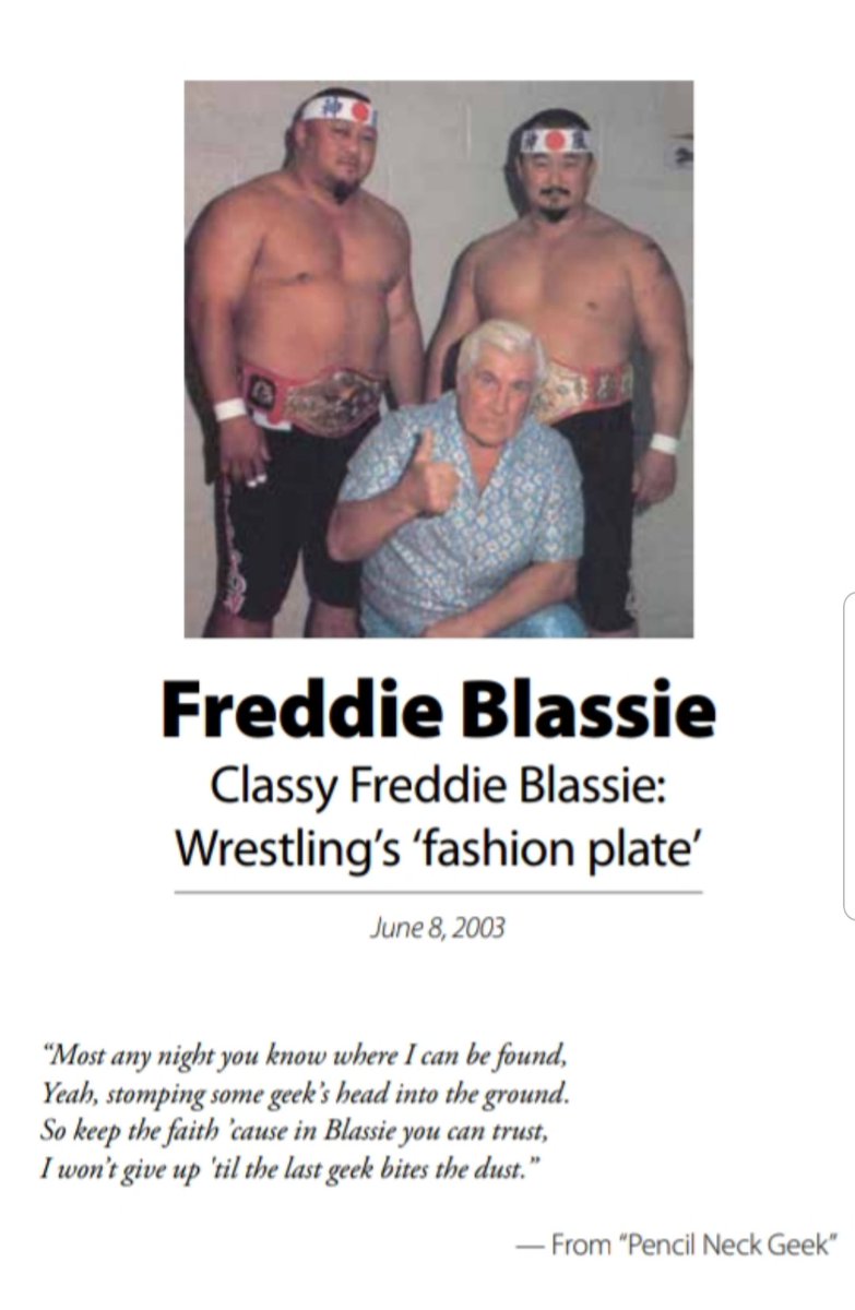 Mike Mooneyham On Twitter Fred Blassie Who Passed Away In 2003 Would Have Turned 105 Today