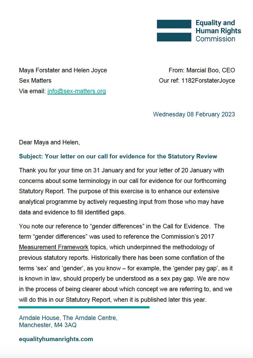 Sex Matters On Twitter A Helpful Response From Ehrc To Our Letter