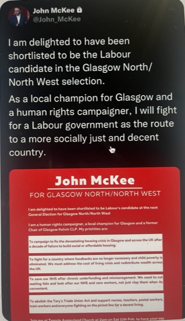@Tomorrow'sMPs on Twitter: "🔴 GLASGOW NORTH & GLASGOW NORTH WEST: the mysterious John McKee, who ...