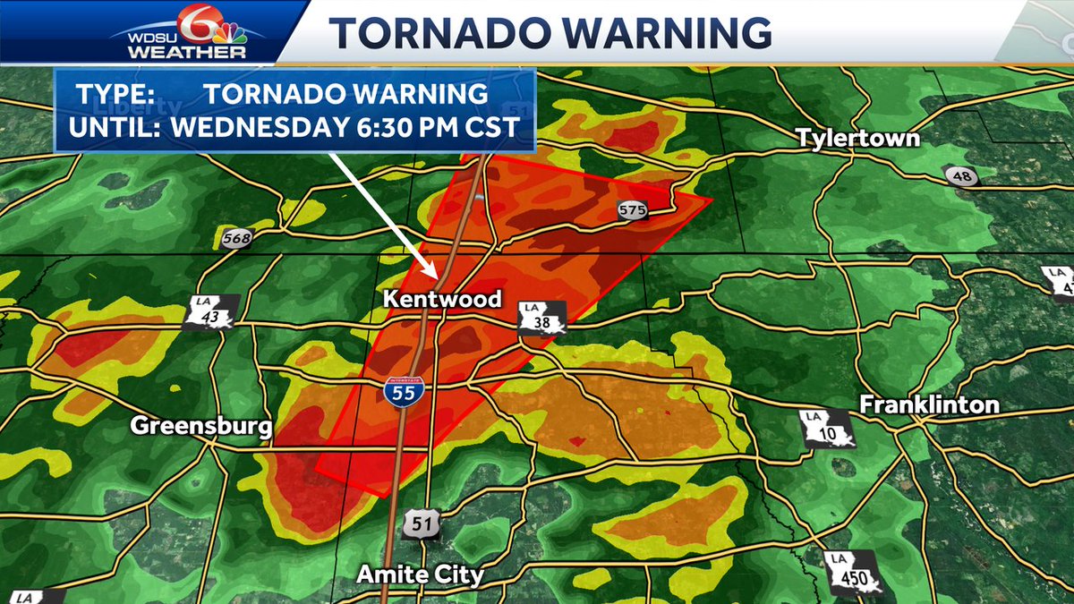 Lee Southwick on Twitter: "RT @wdsu: A Tornado Warning has been issued for Tangipahoa, Pike, St ...