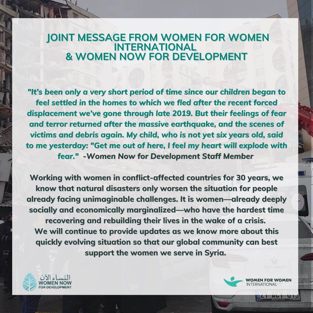 Women for Women Intl on Twitter: "Your support can help meet the immediate critical needs of our ...