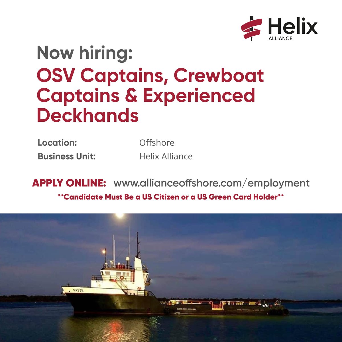 Helix Energy Solutions On Twitter We Are Hiring Louisiana Based Helix Alliance Is Hiring Osv