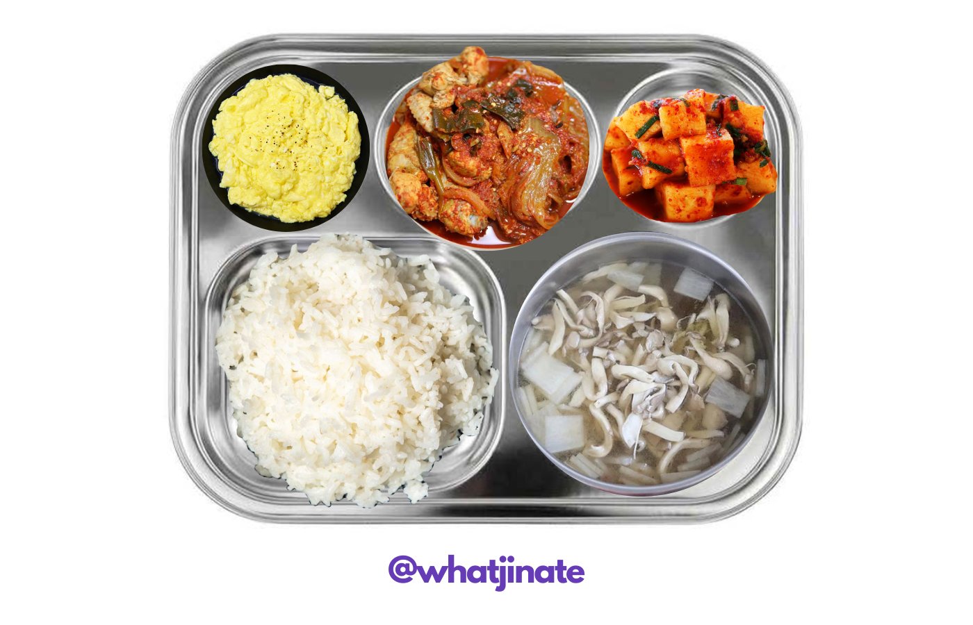 What Jin Ate on Twitter: "Jin's Breakfast Menu 🥚 Thursday 2023.2.9 Rice Oyster mushroom soup ...