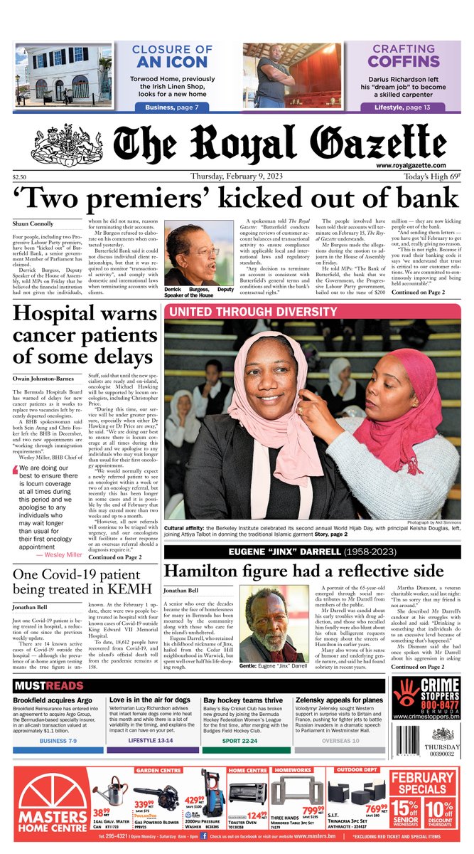 The Royal Gazette On Twitter Here Is Todays Front Page Of The Royal