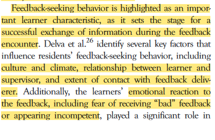 Notes on Feedback in Medical Education – Dr Andrew Huang's Blog