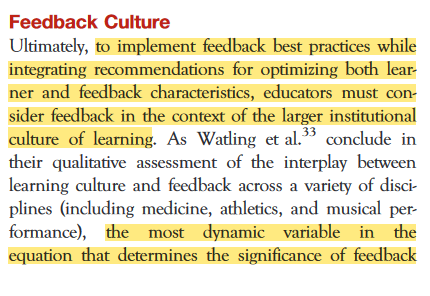 Notes on Feedback in Medical Education – Dr Andrew Huang's Blog