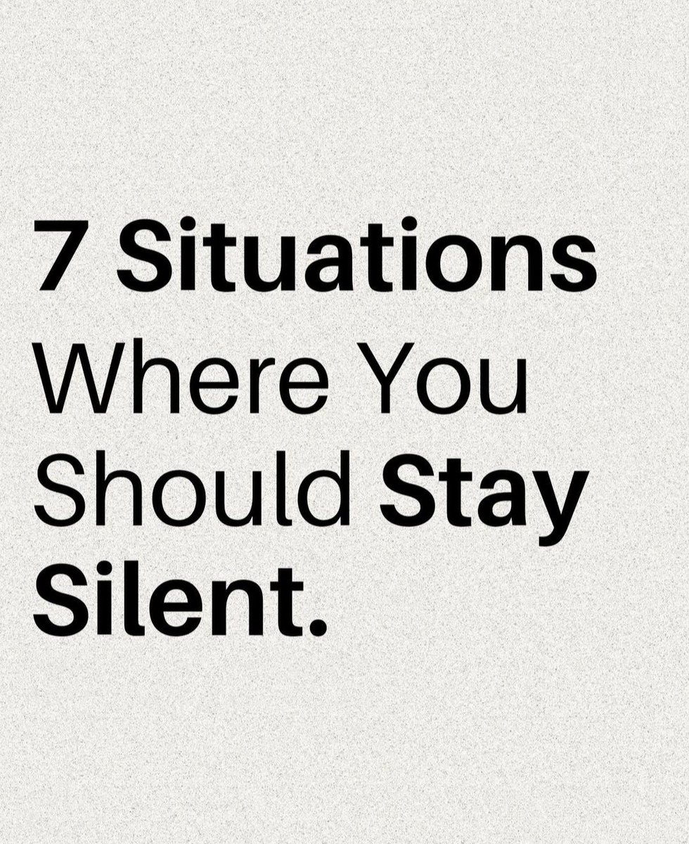 7 Situations Where You Should Stay Silent: - Thread from Seek Wiser ...