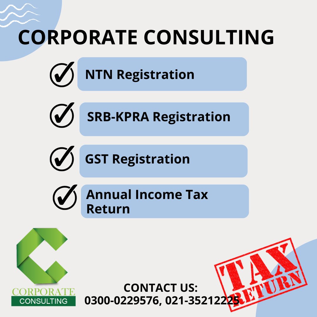 Corporate Consulting on Twitter: "We provide service of: Ntn Registration, Ntn modifications ...