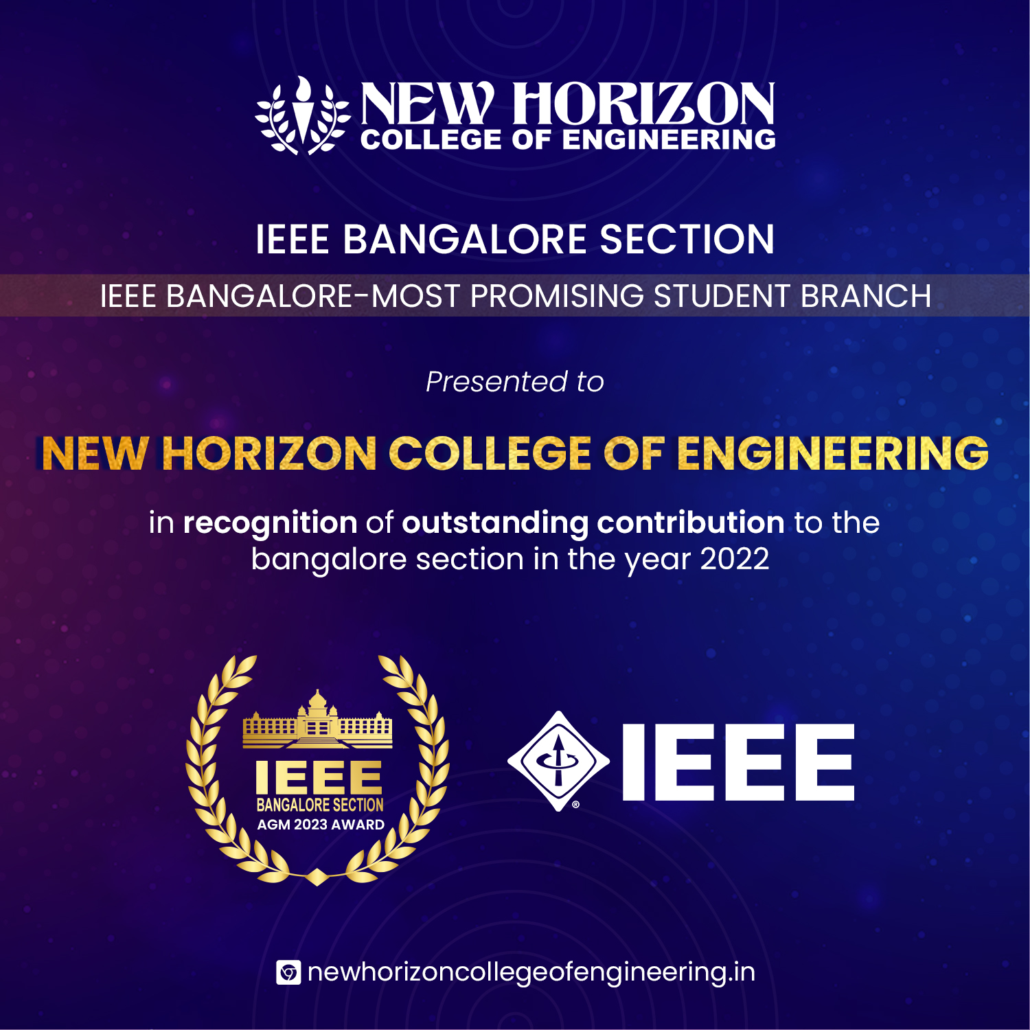 New Horizon College of Engineering on Twitter: "We are beyond proud to announce that IEEE ...