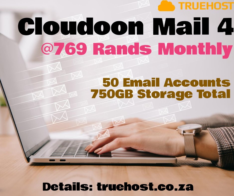 Truehost South Africa on Twitter: "With Cloudoon 4 email hosting package, you can create up to ...