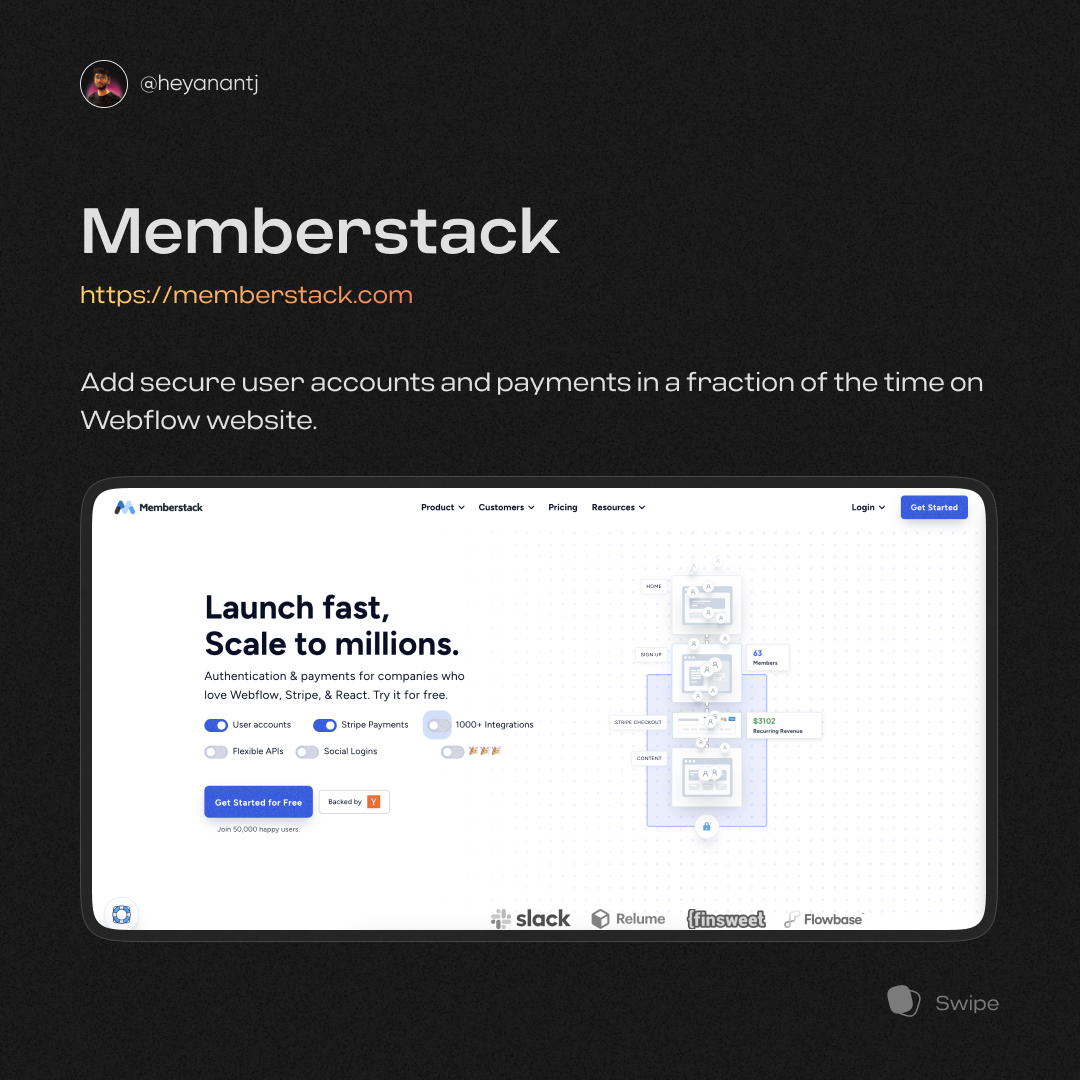 Anant | Your Designer Friend on Twitter: "@memberstack"