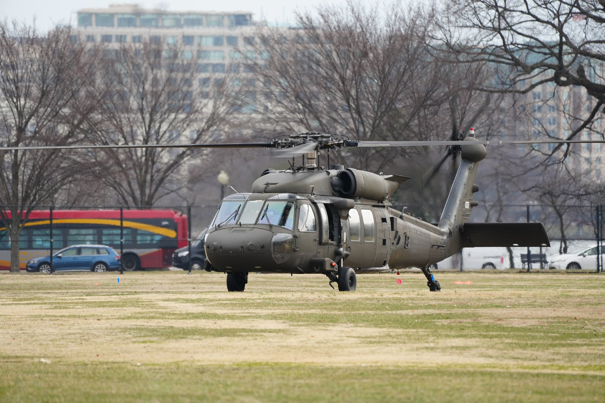 Andrew Leyden on Twitter: "Two Army Blackhawks just landed near the Tidal Basin and dropped off ...
