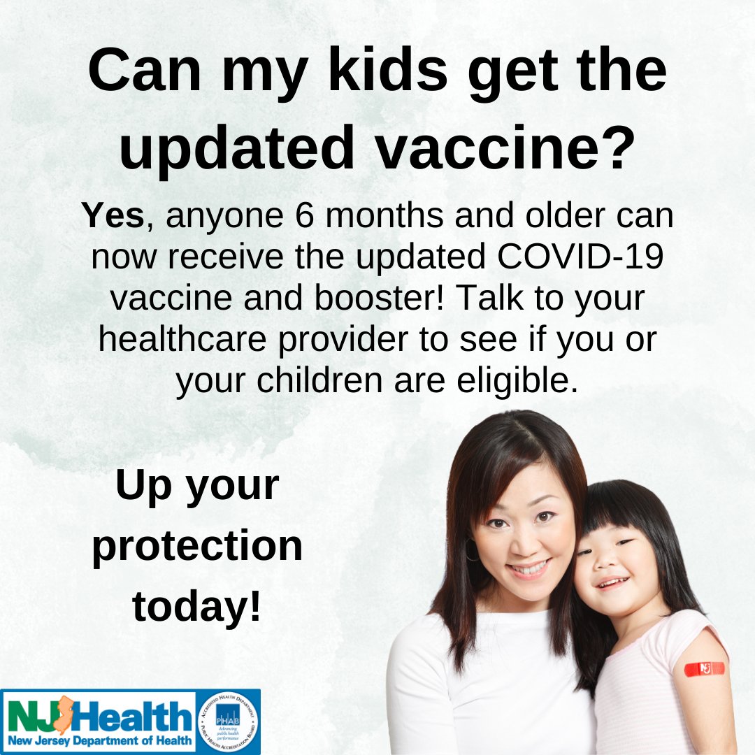 NJDOH on Twitter: "Have you or your kids received the updated COVID-19 booster? There is no ...