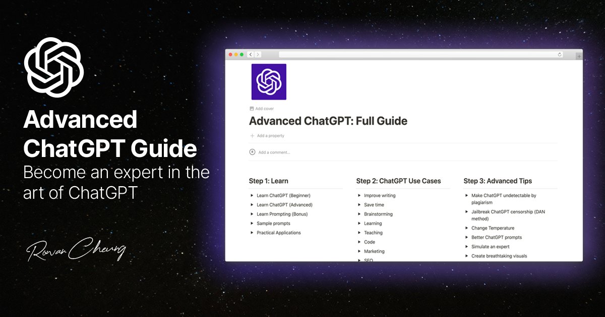 Rowan Cheung on Twitter: "ChatGPT is the future, but 99% of people are stuck in beginner mode ...