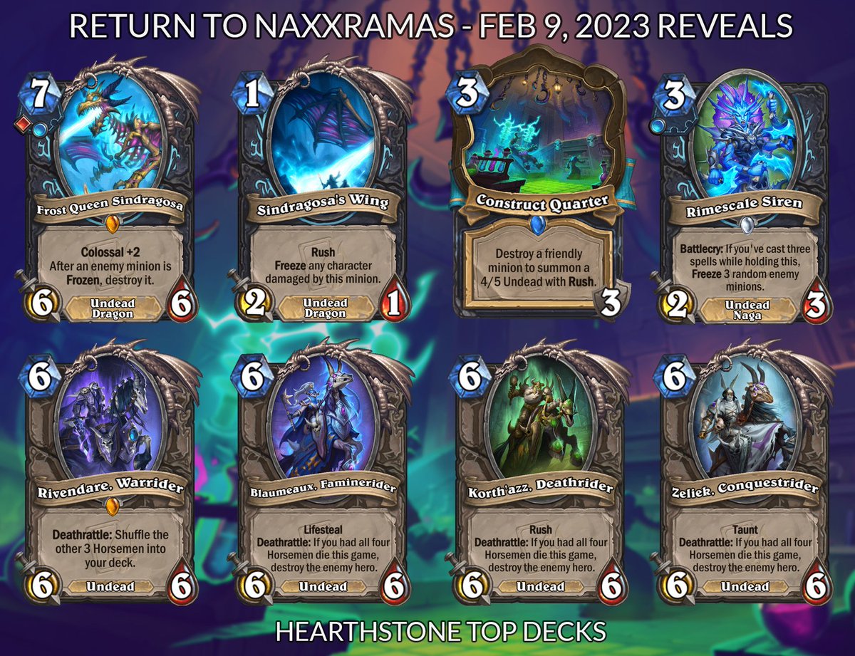 Hearthstone Top Decks💙 on Twitter: "Here are all of the Return to Naxxramas cards revealed today ...