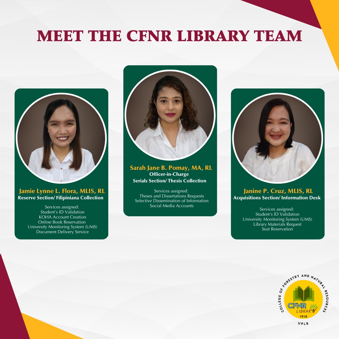 UPLB CFNR Library on Twitter: "Hi CFNR Students! 😊 We know you'll visit us when the second ...