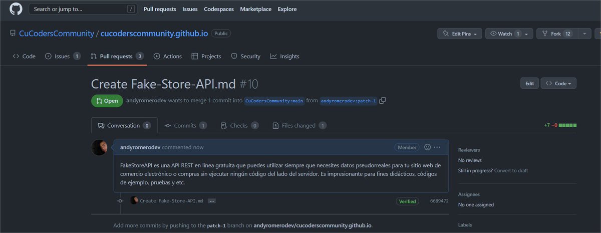 andyromero.algo on Twitter: "- Haciendo unas pequeñitas contribuciones a @CuCoders_ - Pienso que ...