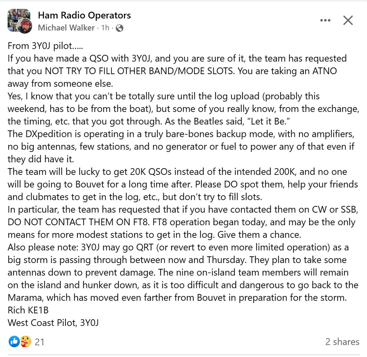 Ham Radio Basics On Twitter A 3y0j Update Bouvet