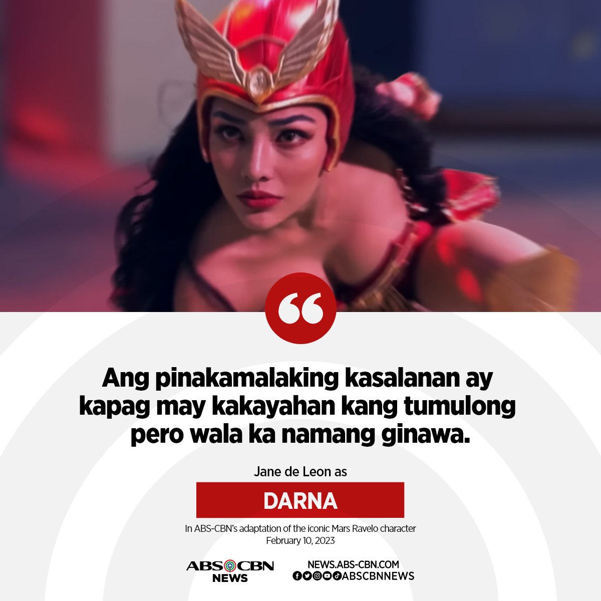 ABS-CBN News on Twitter: "Darna leaves us with these parting words before the Pinoy superhero ...