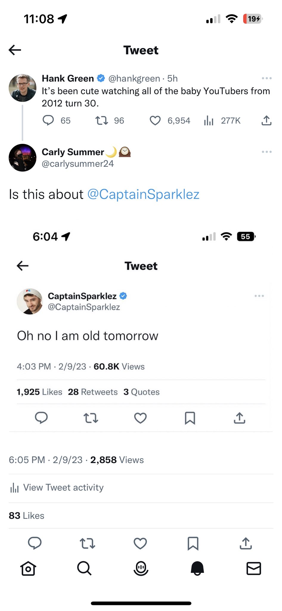 CaptainSparklez on Twitter: "@hankgreen I feel targeted" / Twitter