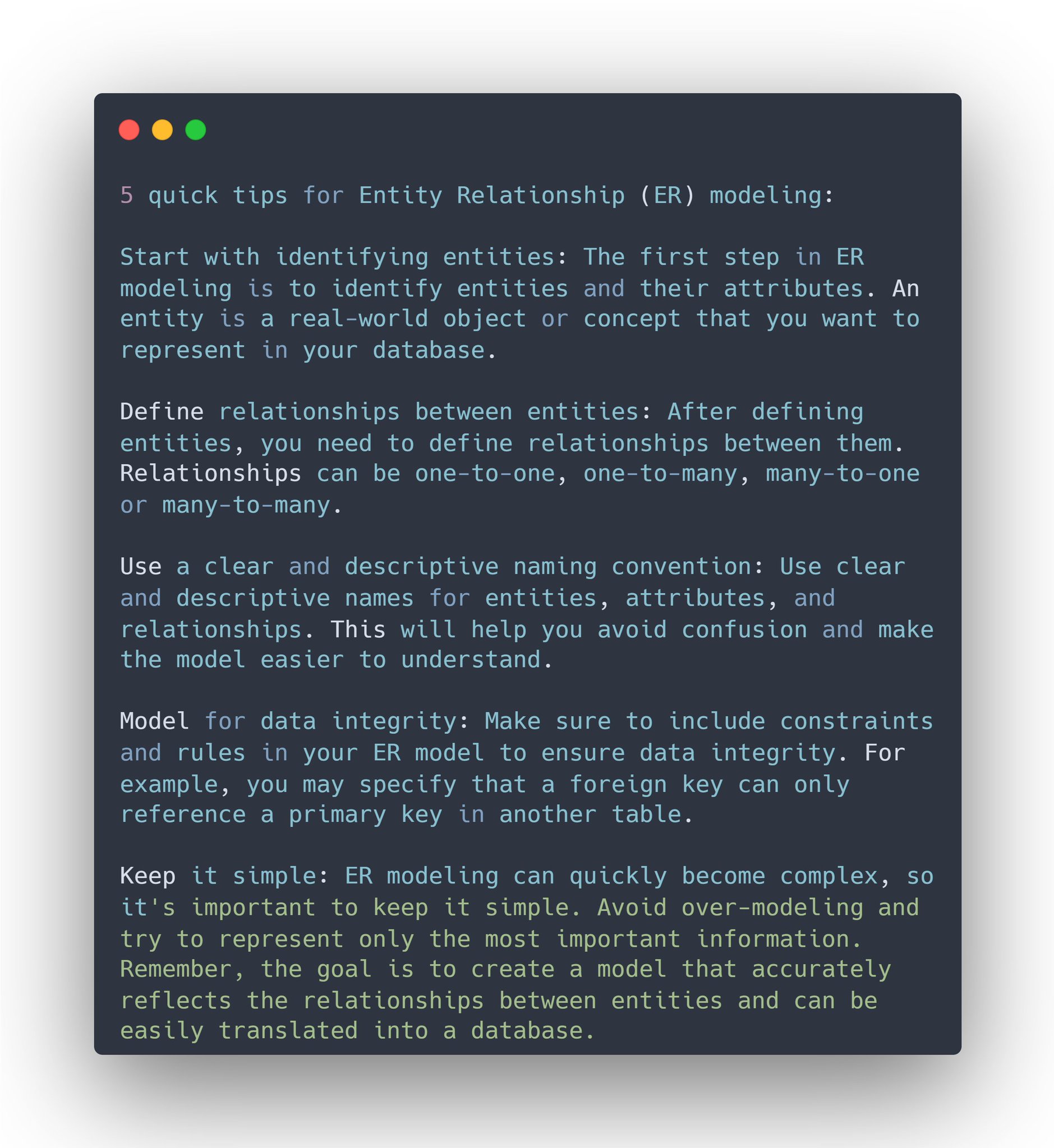 Manish Sharma 👉SQL & Database on Twitter: "Master the art of #ERModeling with these 5 quick tips ...