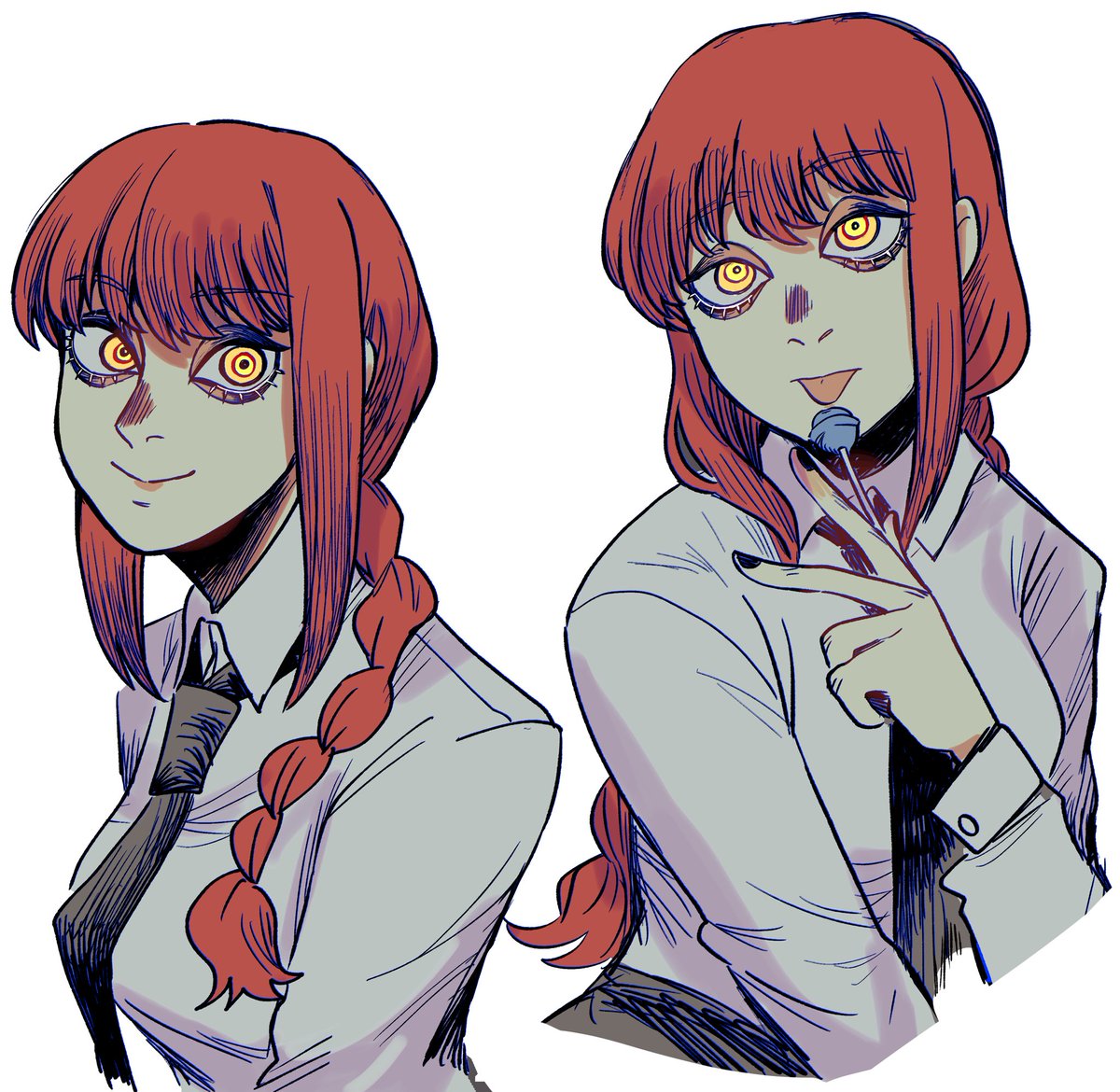 マキマ(チェンソーマン) 「Makima chainsaw man time 」|puré🎡のイラスト