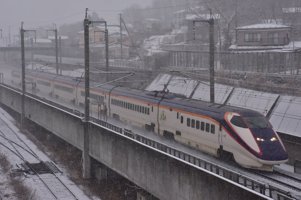 🍀南三陸🍀 on Twitter: "2023/02/10 E3系L61編成試運転 普段走行しないはずの区間を走りました。何か目的があるようで…？"