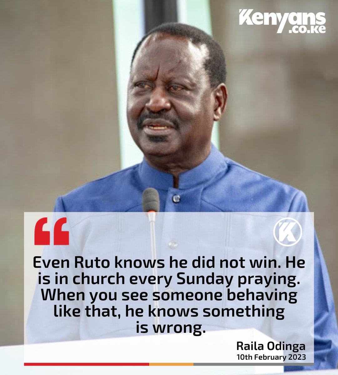 Kenyans.co.ke on Twitter: "Even Ruto knows he did not win - Raila Odinga https://t.co/QriETZJXXJ ...