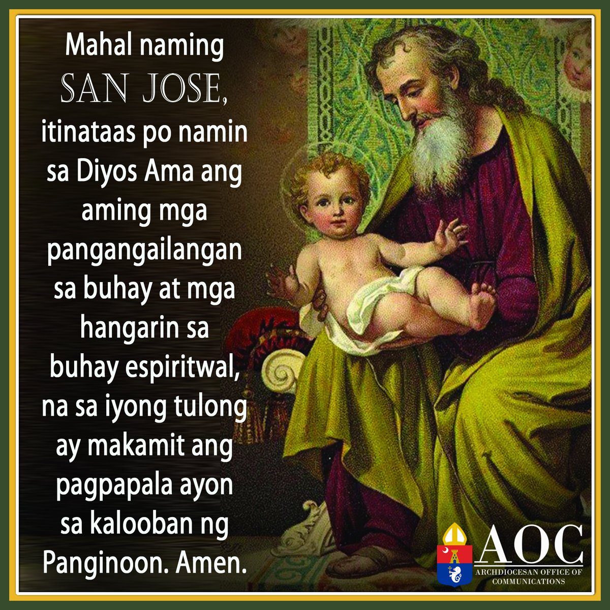 rcamaoc on Twitter: "Mahal naming San Jose, itinataas po namin sa Diyos Ama ang aming mga ...