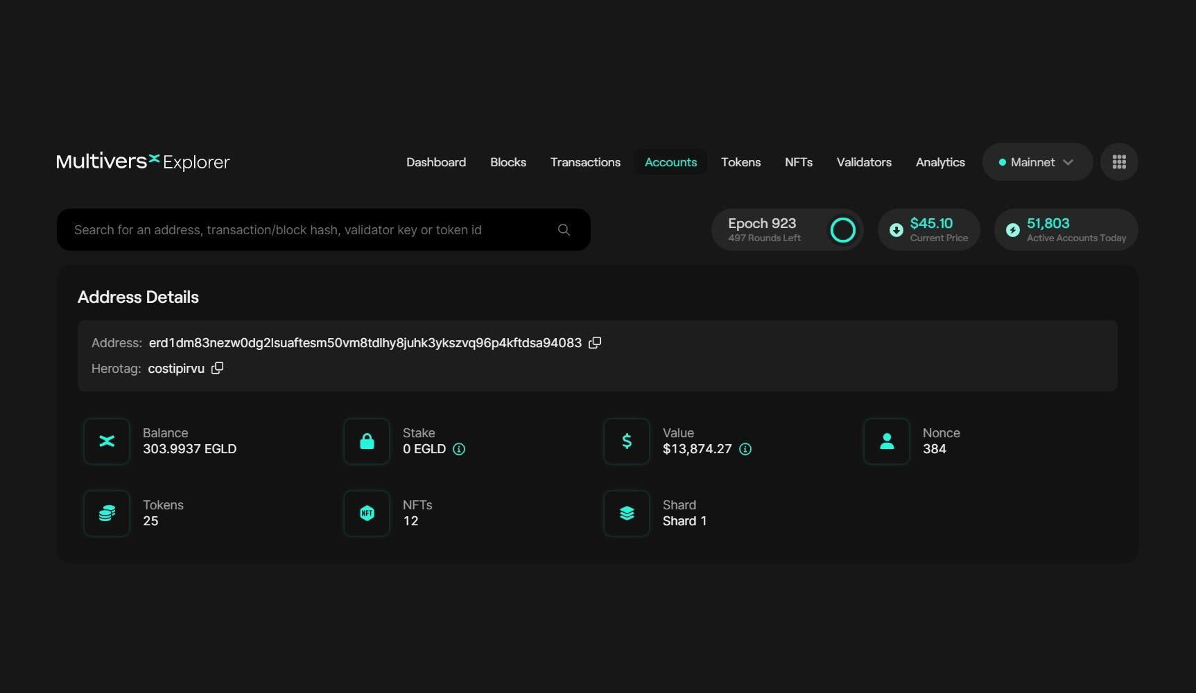 Lucian Mincu | MultiversX.com on Twitter: "The @MultiversX Explorer received a series of new ...