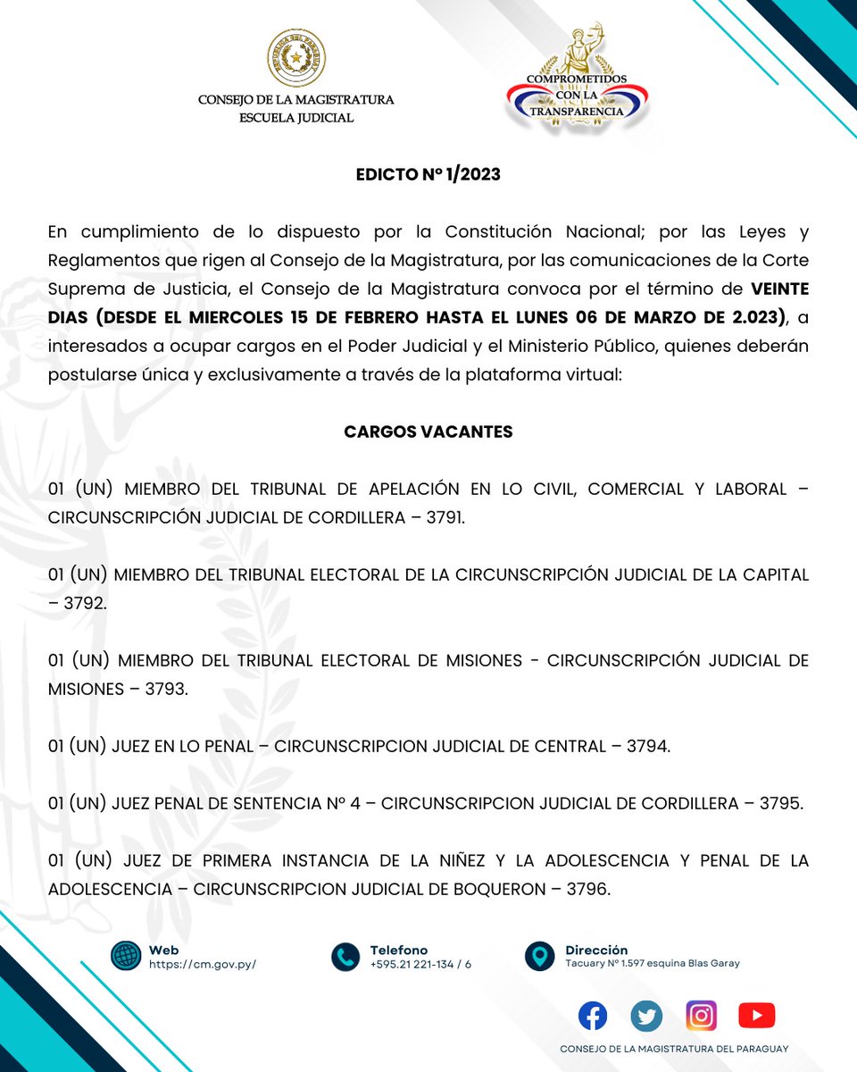 Consejo De La Magistratura Cm On Twitter Publicación De La