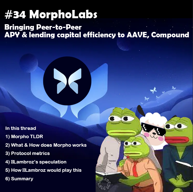 #34 @MorphoLabs Bringing Peer-to-Peer APY & lending capital efficiency to @aaveaave ...