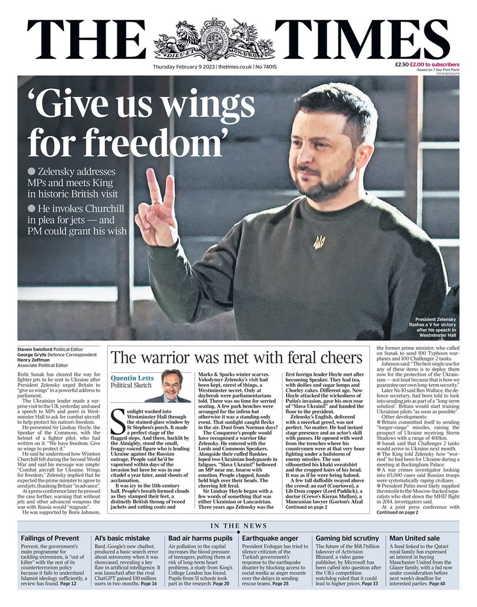 Cioj On Twitter Cioj Review Of Uk Papers Thurs 9 Feb 23 Broadsheets