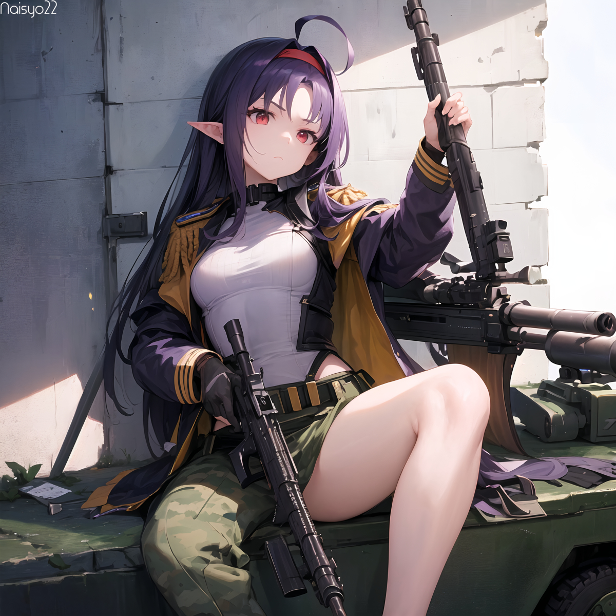 Naisyo22@AIイラスト on Twitter: "お題作 軍服を着て銃を構えている AI生成 #ソードアート・オンライン #SwordArtOnline #戦闘服 #SAO # ...