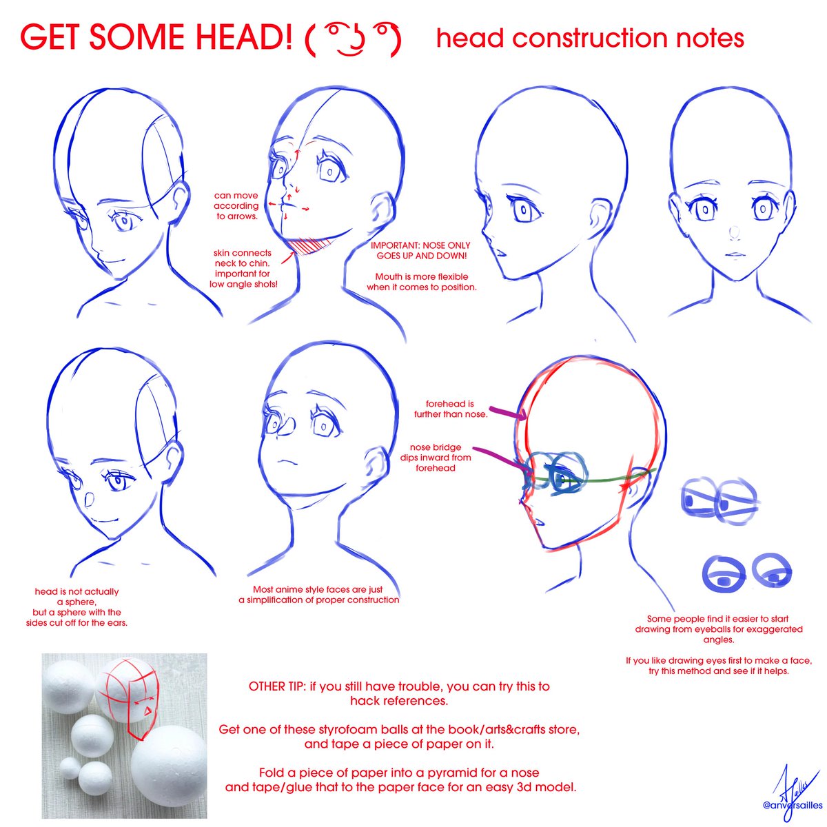 「ART TIPS: A friend asked me for help with drawing heads and 」𝐀𝐍𝐕𝐘 : アン ...