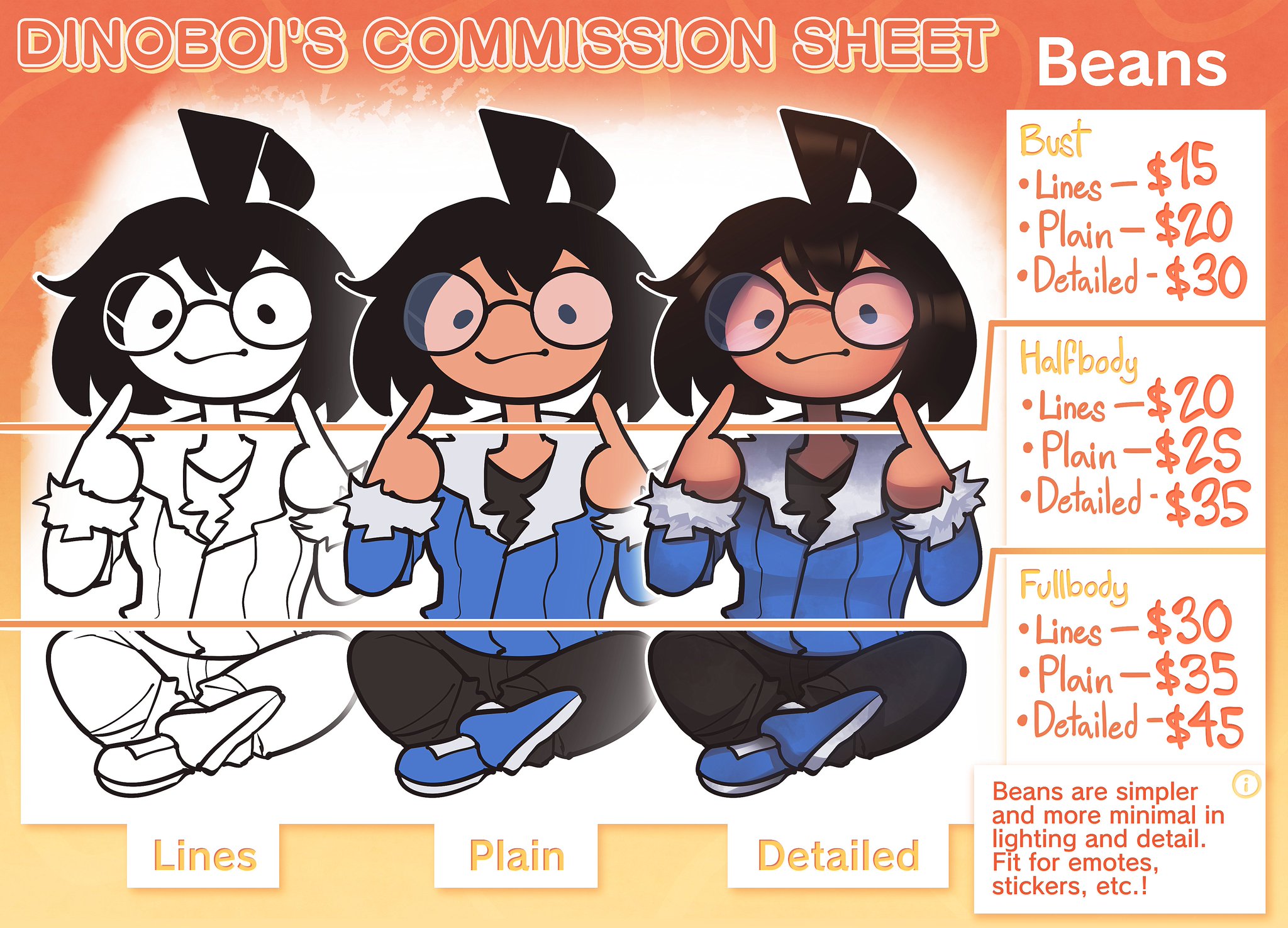 DinoBoi (Commissions Open! 1/5) on Twitter: "Commissions Updated! :0 - If you're interested ...