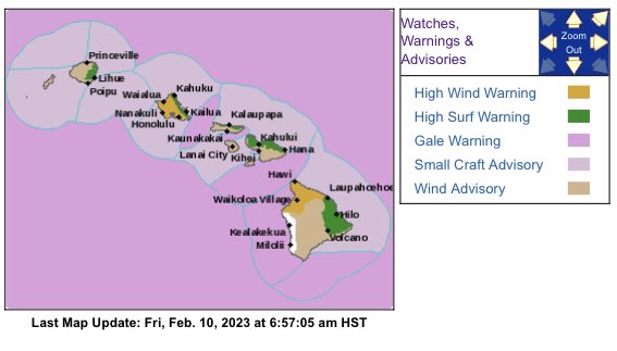 Hawaii EMA on Twitter: "Strong, gusty winds and high surf continue across the state Friday ...
