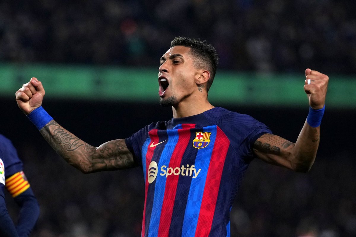 Raphinha in all competitions this season: ⏱ 1507 minutes played ⚽️ 6 ...