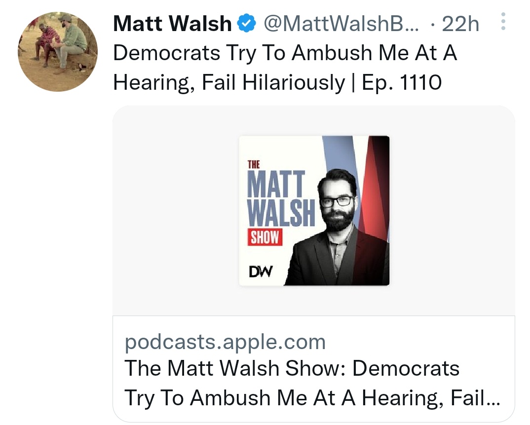 Dr. Republican Translator Bot on Twitter: "Matt Walsh is the personification of this drill tweet."