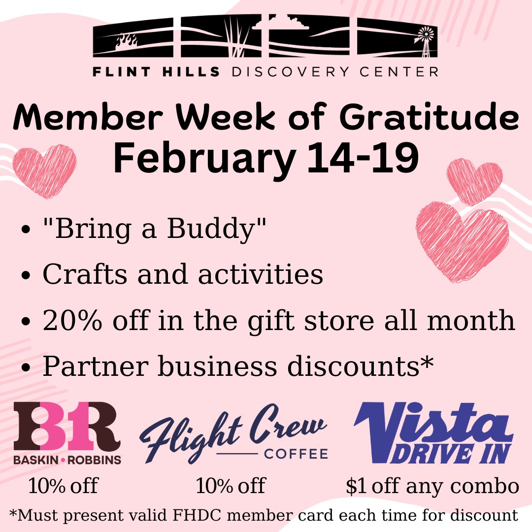 City of Manhattan on Twitter: "RT @DiscoverFHDC: Tues., Feb. 14-Sun., Feb. 19 is our Member Week ...