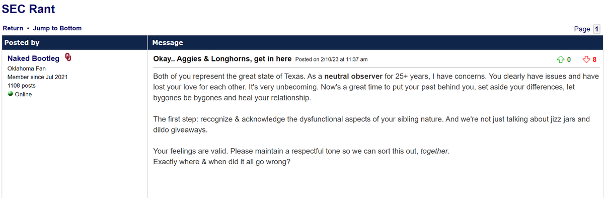 Message Board Geniuses on Twitter: "It's time for #Texas and #TexasAM to mend their relationship."