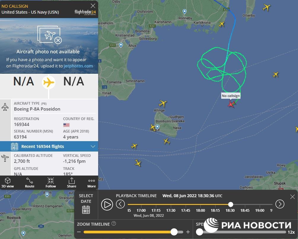 Aircraft of the US and German navies in June 2022, during the Baltops ...