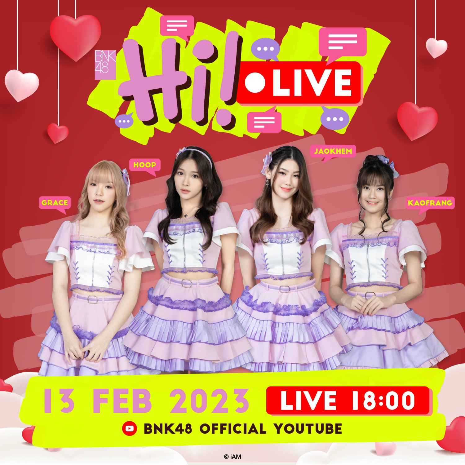 BNK48 on Twitter: "[ 🔴 BNK48 Hi! LIVE 👋🏻💬 ] วาเลนไทน์นี้… ให้อะไรเป็นของขวัญเมมเบอร์ดีน้า? 😘 13 ...